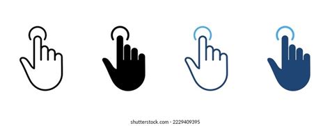 Hand Cursor Computer Mouse Line Silhouette Stock Vector Royalty Free