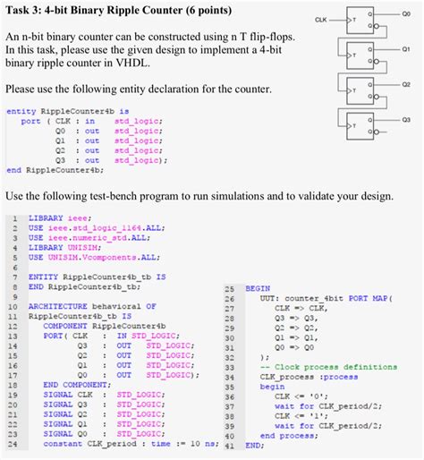 Solved Task Bit Binary Ripple Counter Points An Chegg