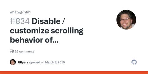Disable Customize Scrolling Behavior Of Element Focus Issue Whatwg Html GitHub