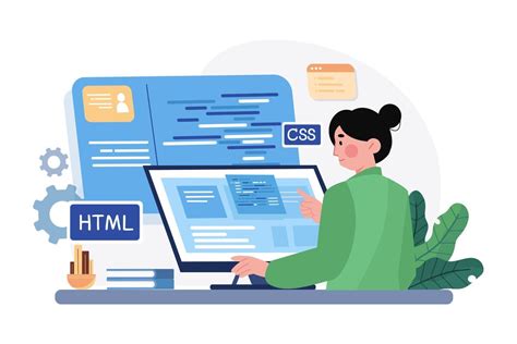 Women Involved In Web Development Illustration Concept On White Background Vector Art