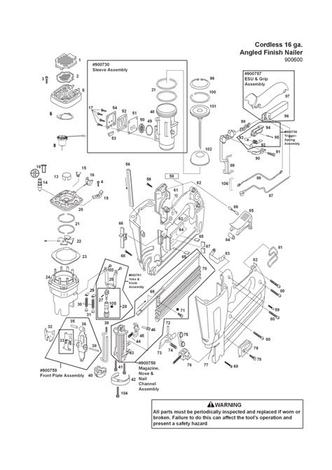 Paslode Im250a 2006 Model B20720 Spare Parts