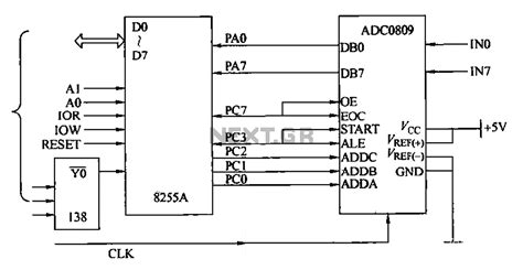 Adc0809 And Pc Bus Interface Circuit Under Pc Circuits 58960 Nextgr