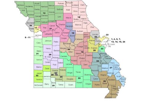 Missouri State Senate District Map Printable Map