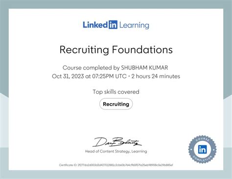 Shubham Kumar On Linkedin Certificate Of Completion