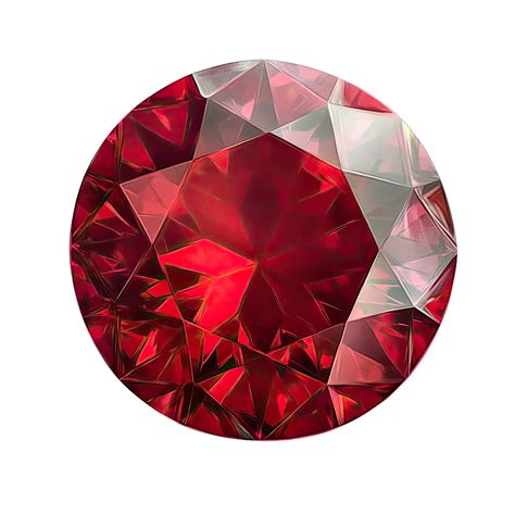 Abstract Faceted Ruby Gemstone Deep Red Color With Translucent And