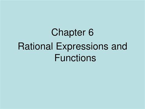 PPT Chapter Rational Expressions And Functions PowerPoint Presentation ID