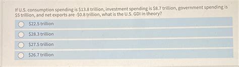 Solved If U S ﻿consumption Spending Is 13 8 ﻿trillion
