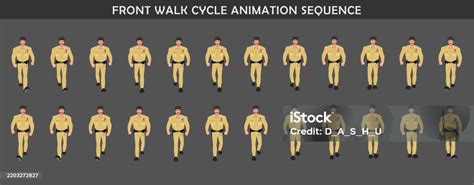 Police Office Walk Cycle Animtion Sprite Sheet Stock Illustration Download Image Now