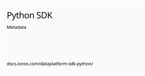 Metadata Python Sdk