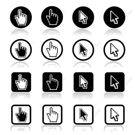 Hand And Arrow Cursor Vector Icons Set Icon System Image Vector Icon System Image PNG And