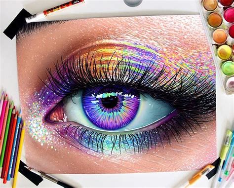 Rainbow Eye Drawing Eye And Rainbow Tears Ink And Watercolor