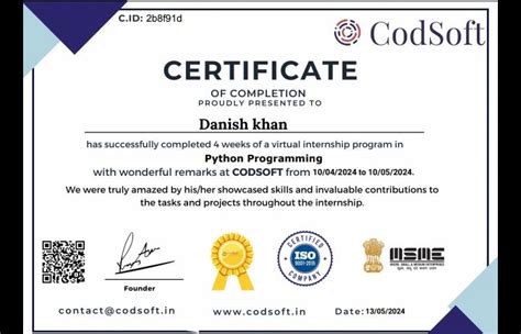 Codsoft Pythonprogramming Internshipcompletion Danish Khan