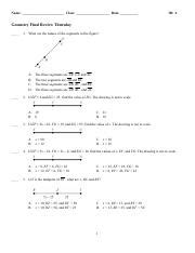 Geometry Final Review Thursday Pdf Name Class Date ID A Geometry Final Review Thursday