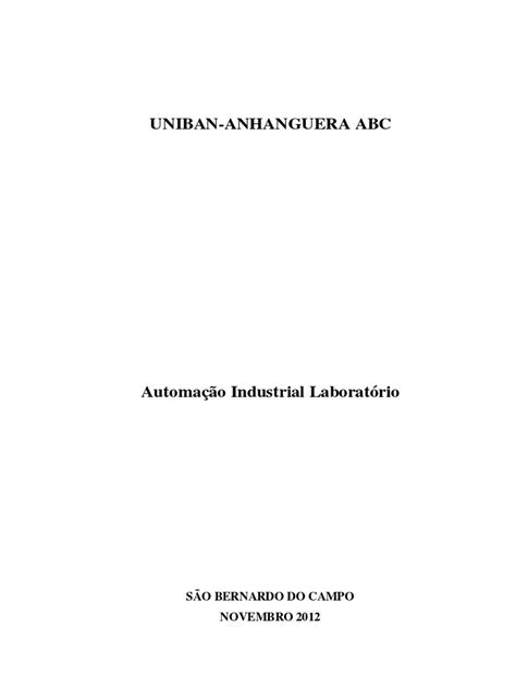 Relatorio Lab Automacao Pdf Automação Ciência Da Computação