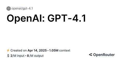 Openai Gpt 41 Run With An Api Openrouter
