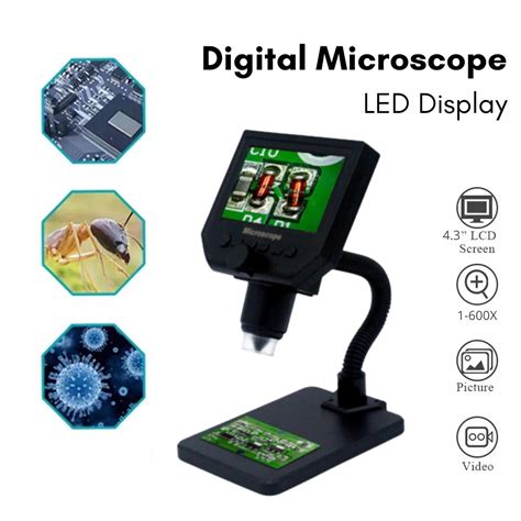 G600 1 600x Digital Microscope 8mp 4 3 Inch Hd Color Large Lcd Screen