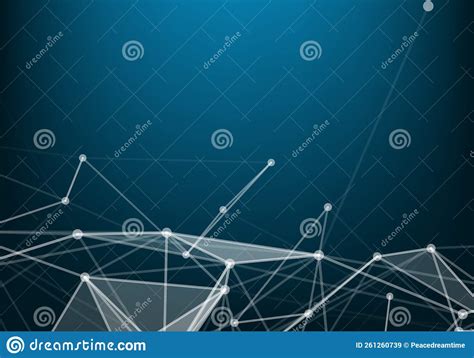 Abstract Connecting Dots And Lines Connection Science Background Vector Illustration Stock