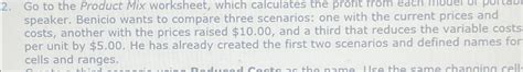 Get Answer Go To The Product Mix Worksheet Which Calculates The