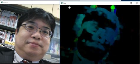 opencv でビデオのフレーム間差分，トラッキングビジョン，オプティカルフロー（python を使用）