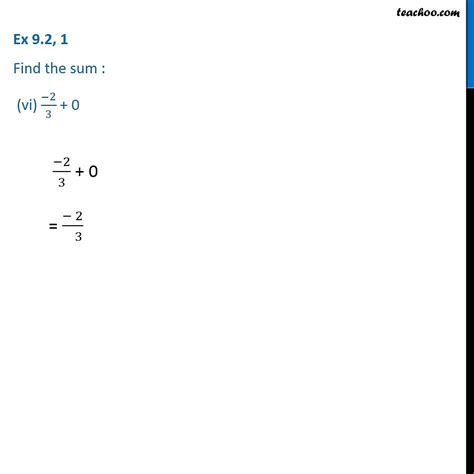 Ex 9 2 1 Class 7 Find The Sum Vi 2 3 0 Rational Numbers