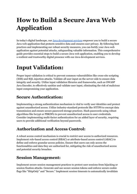 how to build a secure java web application pdf web development internet