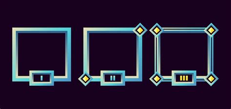 Fantasy Game Ui Border Frame With Grade Vector Illustration 2061321 Vector Art At Vecteezy