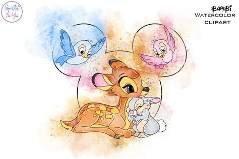 Bambi Clipart Bambi Png Watercolor Bambi Clipart Thumper Bambi