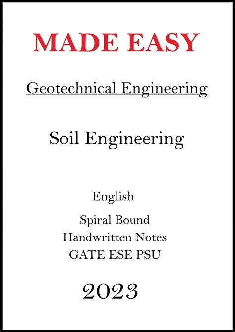 Made Easy Geotechnical Civil Engineering Handwritten Notes For Ese Gates 2023 24