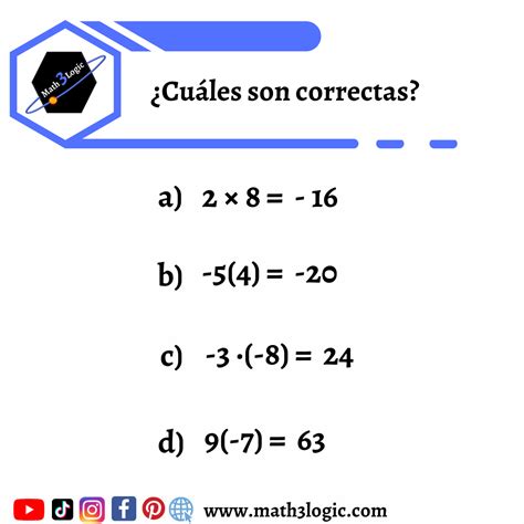 Ley De Los Signos Multiplicación Y División Math3logic