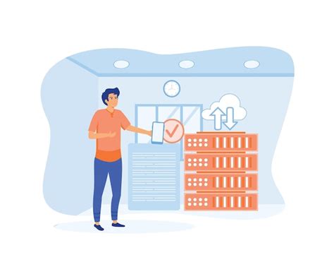 Premium Vector Cloud Storage Abstract Concept Digital Hosted Storage Database Security Flat