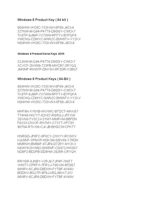 Windows 8 Product Key Pdf