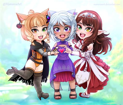 Commission Chibi Trio By Manunuart On Deviantart