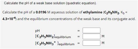 [solved] calculate the ph of a weak base solution quadra
