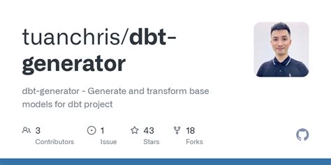 Github Tuanchris Dbt Generator Dbt Generator Generate And Transform Base Models For Dbt Project