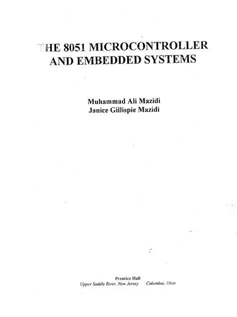Pdf The 8051 Microcontroller And Embedded System By Muhammad Ali