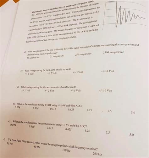 An Lvdt And An Accelerometer Are Used To Measure The An Lvdt And An Accelerometer Are Used To Measure The