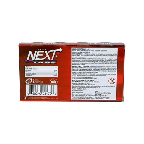 Next Tabs 500 Mg Caja Con 20 Tabletas