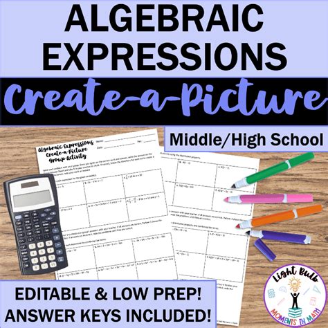 Evaluating And Simplifying Algebraic Expressions Collaborative Art Math Art Group Activity