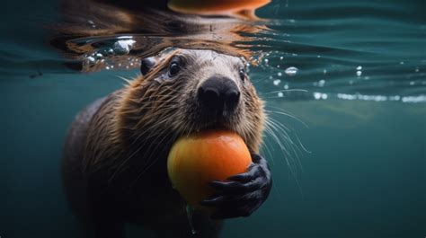 물에서 사과를 먹는 비버 비버 먹는 비버 사과 고화질 사진 사진 물 배경 일러스트 및 사진 무료 다운로드 Pngtree