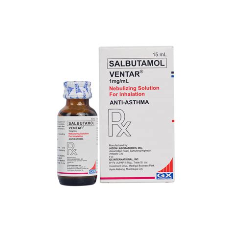 Ventar Salbutamol 1mg Ml Nebulizing Solution 15ml Price In The
