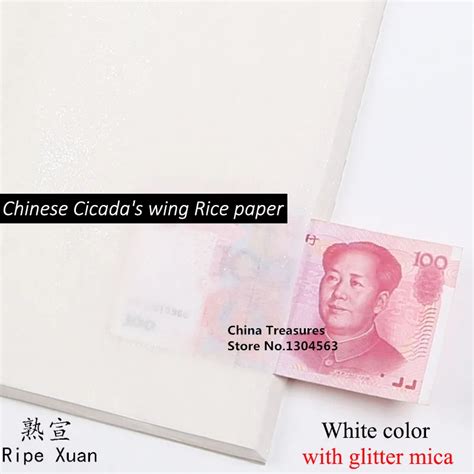 10sheets Very Thin Chinese Cicada Wing Rice Paper With Mica Ripe Xuan