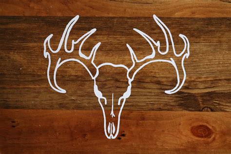 Deer Skull Decal Whitetail Decal Buck Decal Deer Decal Etsy