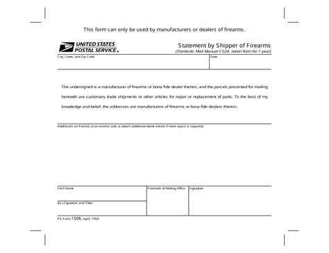 PS Form 1508 Fill Out Sign Online And Download Printable PDF Templateroller