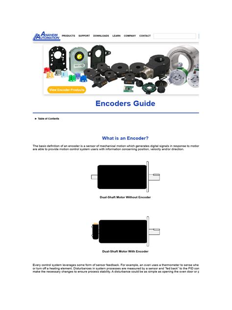 Encoder Guide Anaheim Automation Pdf Sensor Electrical Engineering