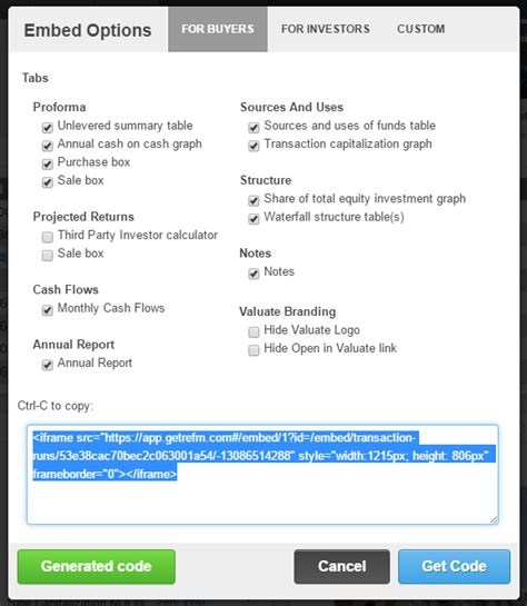 how to create an embeddable iframe inline frame of your valuate analysis valuate support