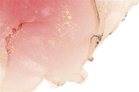 추상적인 분홍색 잉크 웨이브와 흰색 배경에 황금 빛이 튀어 나옵니다 수채화에 대한 스톡 벡터 아트 및 기타 이미지 수채화 0명 건강관리와 의술 Istock