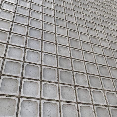 White Beveled Tiles Pbr Texture