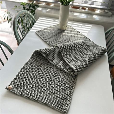Knit Table Runner Etsy
