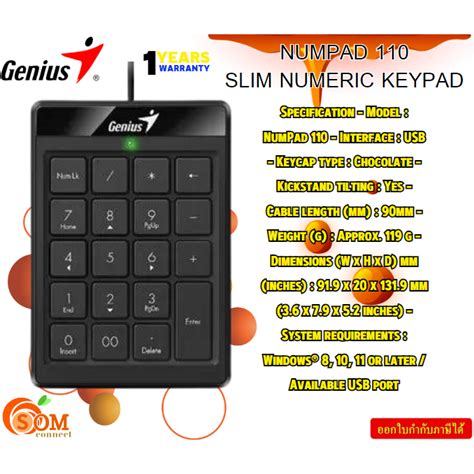 Genius Numeric Keypad Model Numpad 110 Bk Port Usb Decorated With 1 Year Center Shopee