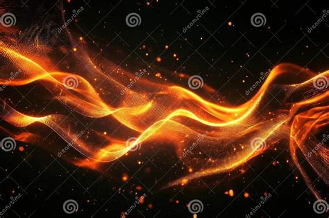 Golden Particle Waves Flow Dynamically Abstract Motion Background Visual Art Stock